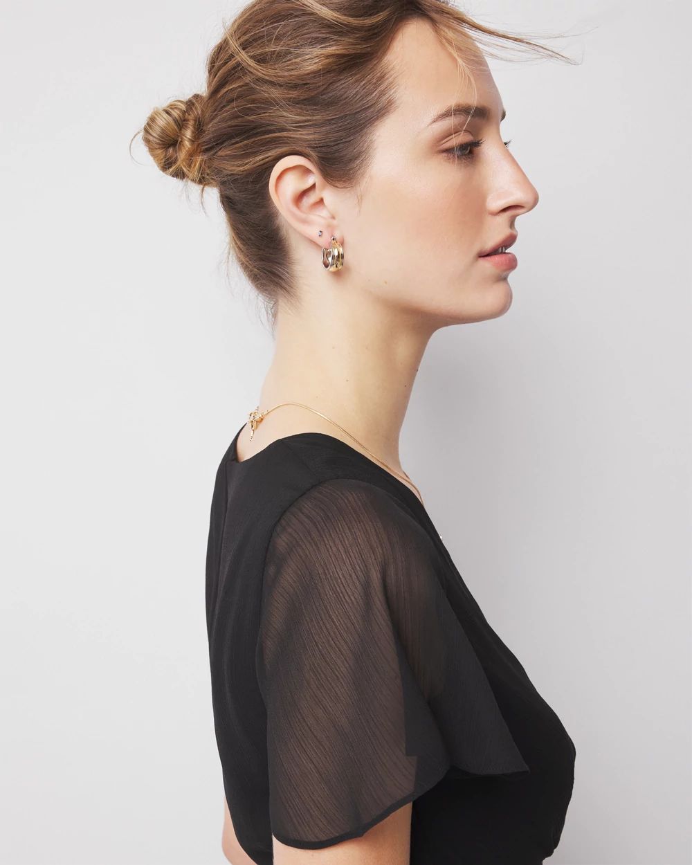 Short Sleeve Flutter Wrap Midi Dress | White House Black Market